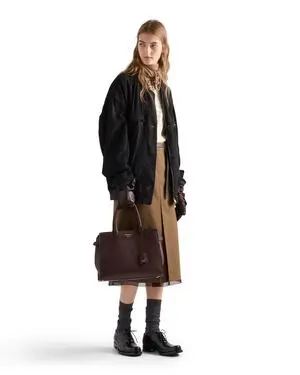 Prada Large Leather Handbag - Brown