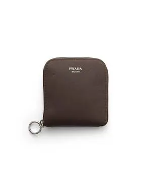 Prada Saffiano Leather Pendant With Re-nylon Tote Bag - Brown