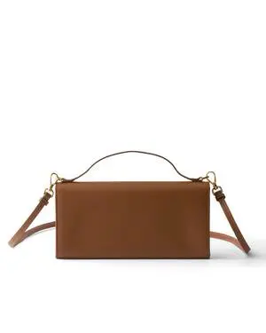 Prada Saffiano Leather Wallet With Shoulder Strap