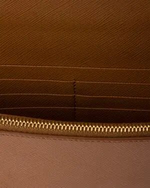 Prada Saffiano Leather Wallet With Shoulder Strap