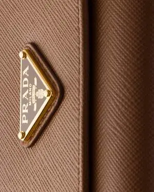 Prada Saffiano Leather Wallet With Shoulder Strap