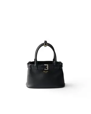 Prada Buckle Small Leather Bag With Belt - Black