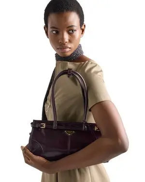Prada Bonnie Medium Leather Bag - Red