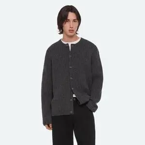 Helmut Lang Rib Crew Cardigan - Graphite
