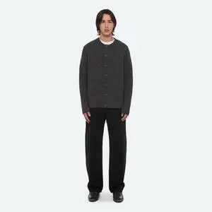 Helmut Lang Rib Crew Cardigan - Graphite
