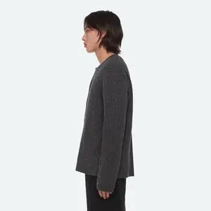 Helmut Lang Rib Crew Cardigan - Graphite