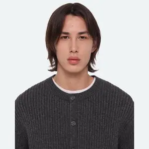 Helmut Lang Rib Crew Cardigan - Graphite
