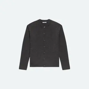 Helmut Lang Rib Crew Cardigan - Graphite