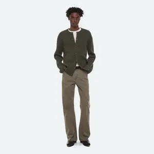 Helmut Lang Rib Crew Cardigan - Thyme