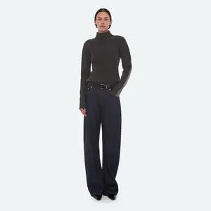 Helmut Lang Wool Mock-neck Sweater - Grey Bicolor