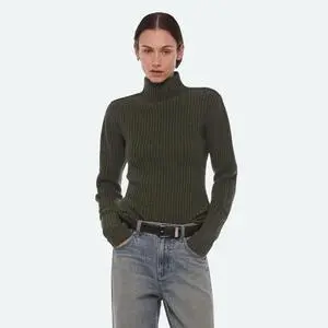 Helmut Lang Wool Mock-neck Sweater - Thyme
