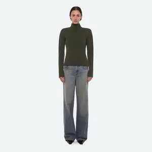 Helmut Lang Wool Mock-neck Sweater - Thyme
