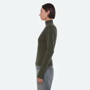 Helmut Lang Wool Mock-neck Sweater - Thyme