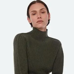 Helmut Lang Wool Mock-neck Sweater - Thyme