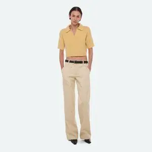 Helmut Lang Cropped Polo Sweater - Cornsilk
