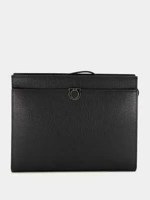 FERRAGAMO Trading Leather Pouch - Black