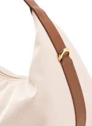 ELLEME Le Nylon Medium Nylon/leather Trimming - Beige/cognac
