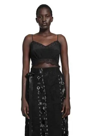 Simone Rocha Lace Trim Negligee Bralette - Black