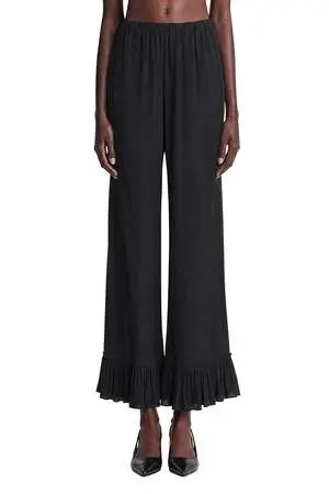 Chloé Cropped Fluid Pants In Crepe De Chine - Black