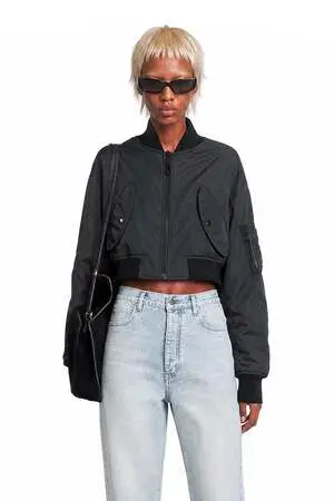Balenciaga Cropped Bomber Jacket In Technical Faille