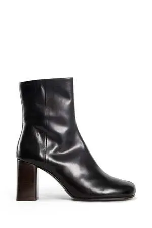LEMAIRE Anatomic Leather Ankle Boots - Black