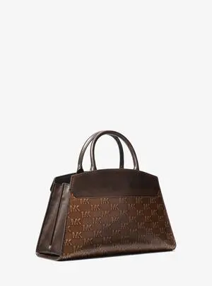 Michael Kors Greta Medium Logo Embossed Satchel