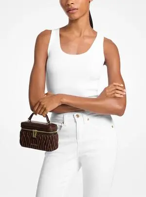 Michael Kors Vivi Small Matelassé Burnished Vanity Crossbody Bag