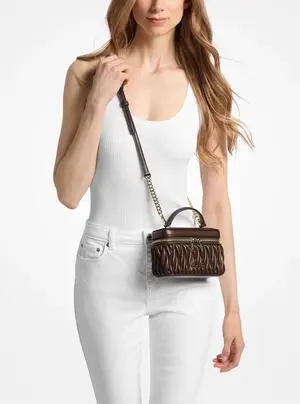 Michael Kors Vivi Small Matelassé Burnished Vanity Crossbody Bag
