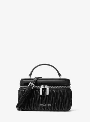 Michael Kors Vivi Small Matelassé Burnished Vanity Crossbody Bag - Black