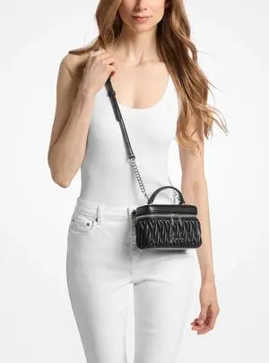 Michael Kors Vivi Small Matelassé Burnished Vanity Crossbody Bag