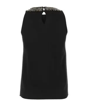 Alberta Ferretti Bead-embellishment Crewneck Sleeveless Blouse