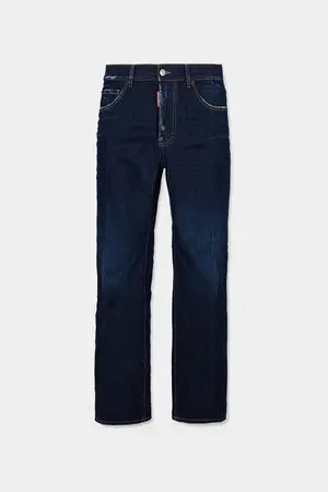 Dsquared2 Dark Wash Straight Leg Jeans - Blue