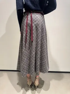 Max Mara Plaid Midi Skirt