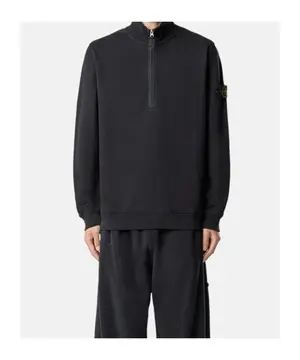 Stone Island Logo Patch Half-zipped Sweatshirt