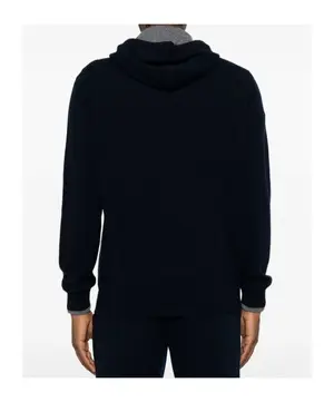 Fedeli Zip-up Drawstring Knitted Hoodie