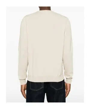 Fedeli Fine Knit Long-sleeved Sweater - Cream