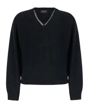 Fabiana Filippi Trim V-neck Jumper - Black