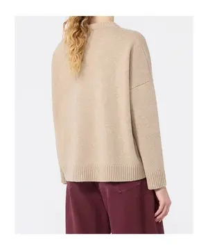 Max Mara Loose Jumper In Wool Jacquard Sand