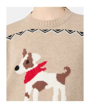 Max Mara Loose Jumper In Wool Jacquard Sand