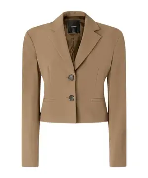 Pinko Single-breasted Cropped Blazer - Green