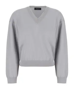 Fabiana Filippi Trim V-neck Jumper - Grey