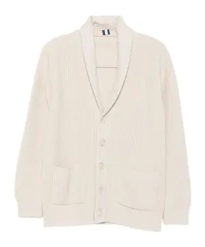Fedeli Ribbed-knit Shawl-collar Cardigan