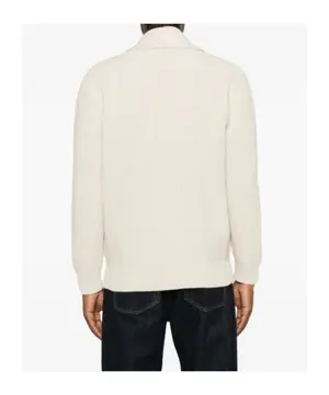 Fedeli Ribbed-knit Shawl-collar Cardigan