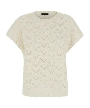 Fabiana Filippi Open Knit Short Sleeved Jumper - White