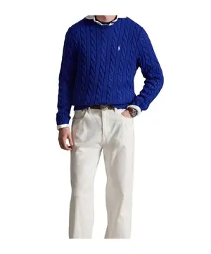 Polo Ralph Lauren Cable Knit Crewneck Sweater - Blue
