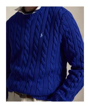 Polo Ralph Lauren Cable Knit Crewneck Sweater - Blue
