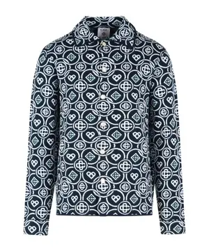 Casablanca Monogram Jacqaurd Long Sleeved Shirt - Navy