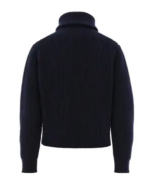 Max Mara Knitted Jumper With Half-zip - Navy Blue