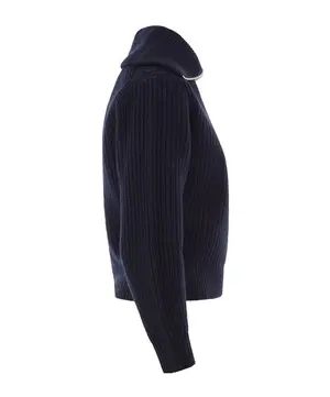 Max Mara Knitted Jumper With Half-zip - Navy Blue