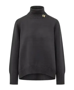 Fabiana Filippi High Neck Knitted Sweater - Navy